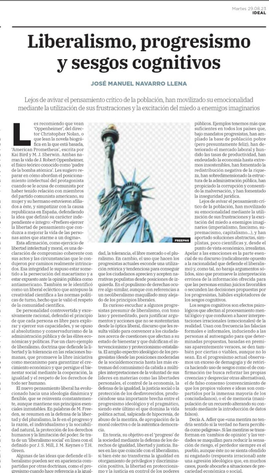 Liberalismo, progresismo y sesgos cognitivos. – entreLíneas