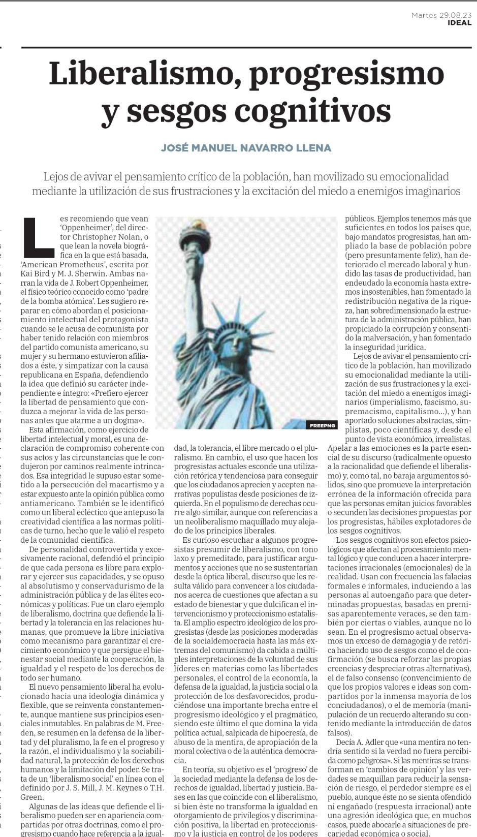 Liberalismo, progresismo y sesgos cognitivos. – entreLíneas